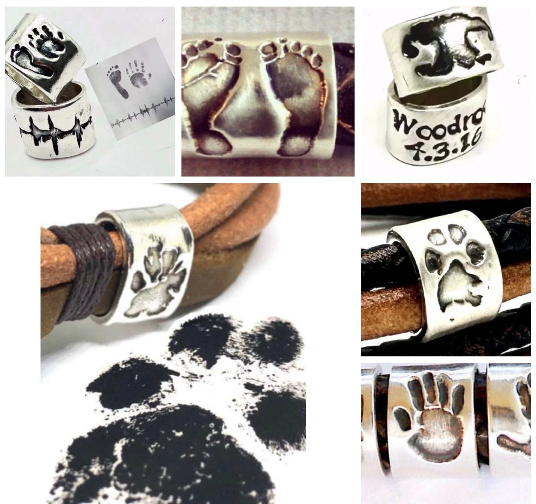 Optional Add-On - 3 Customised Silver Beads - Print Bead