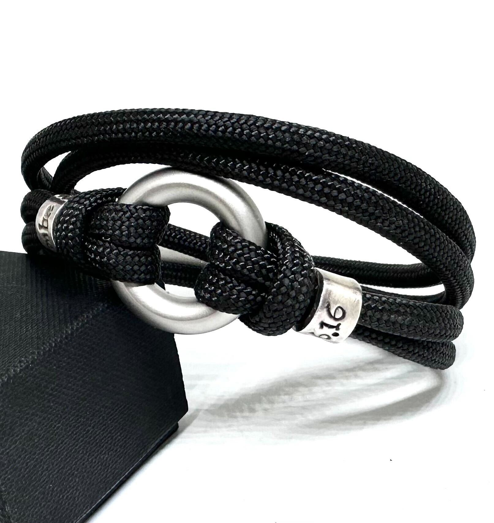 Black Paracord Double Wrap Urn Bracelet | Personalised Memor